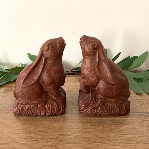 Vintage | Accents | Andrea By Sadek Vintage Brown Resin Bunny Bookends ...